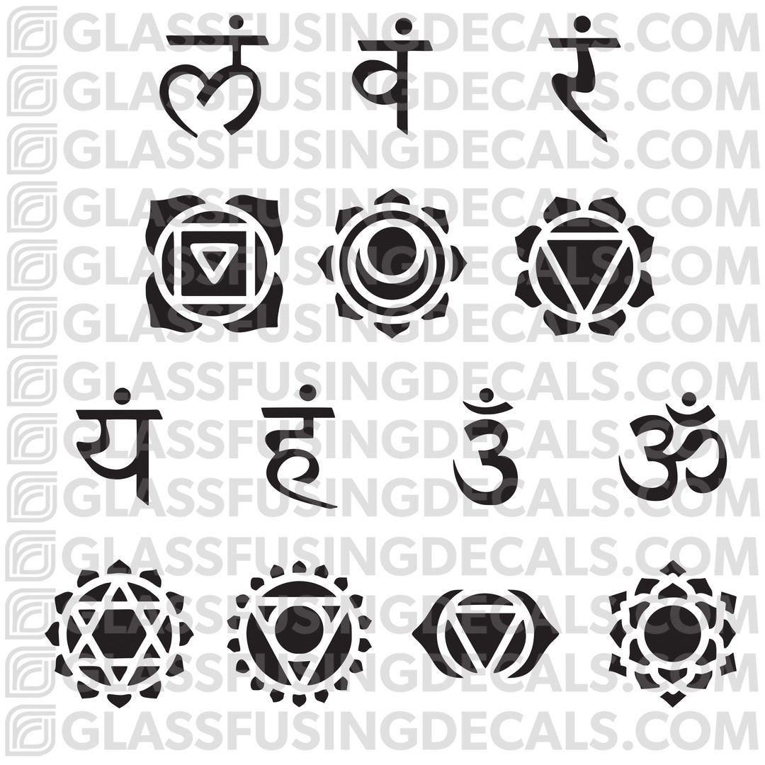 Seven Chakra 14-decal Set Glass Fusing Decal for Glass or Ceramics ...