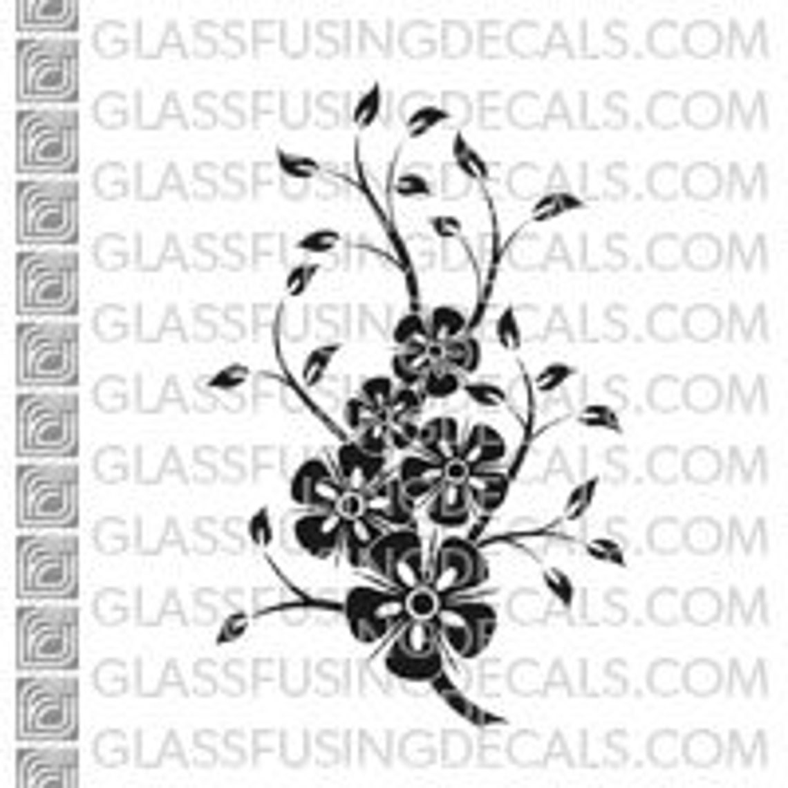 Flower Vine Glass Fusing Decal for Glass Ceramics and - Etsy