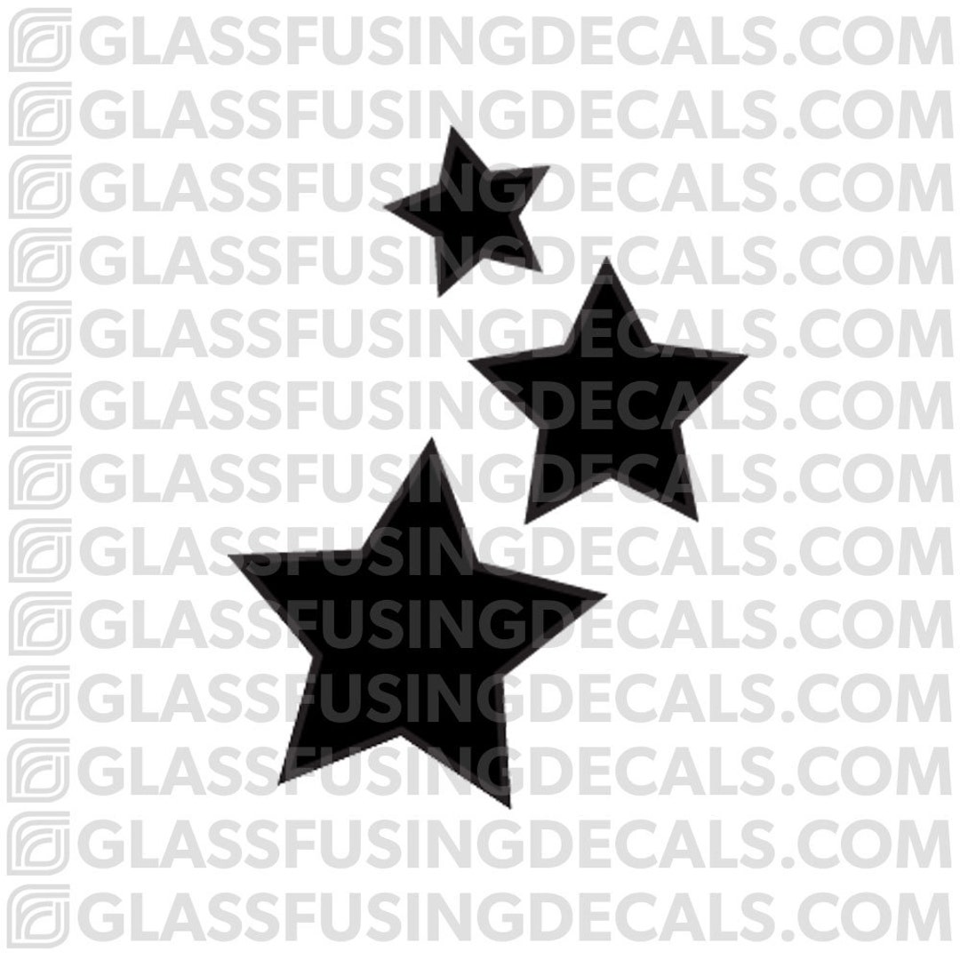 Three Stars Glass Fusing Decal for Glass or Ceramics - Etsy