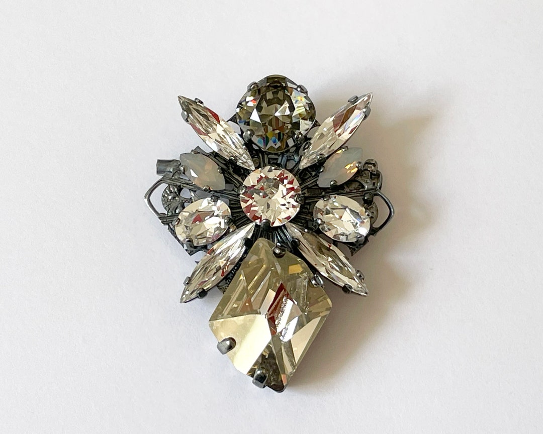 Swarovski Crystal Brooch, Crystal Pin, Statement Piece, Costume Jewelry ...