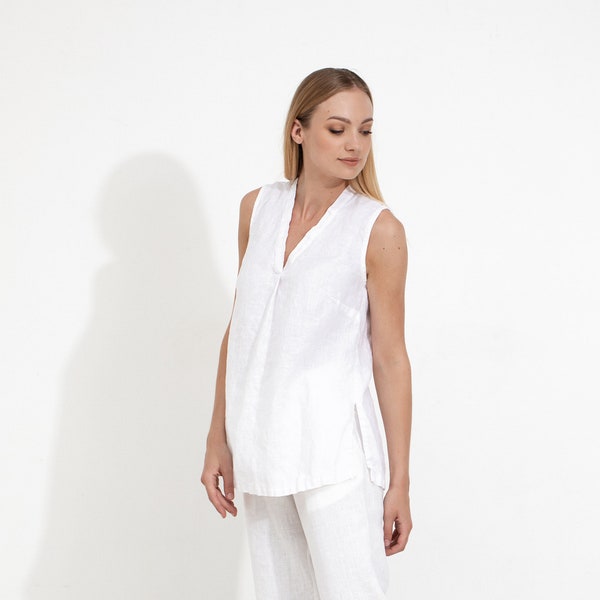White Linen Tank - Etsy