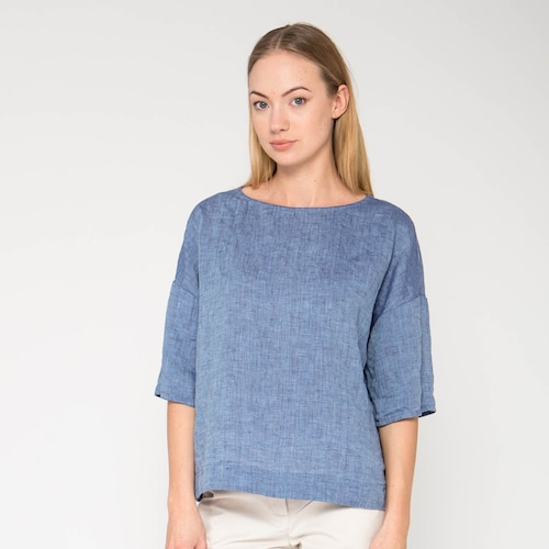 Boxy Top in Light Blue Linen / Blue Linen Tank Top / Blue - Etsy