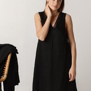 Natural Linen Nightgown | Night Wear in Natural Linen | Linen ...