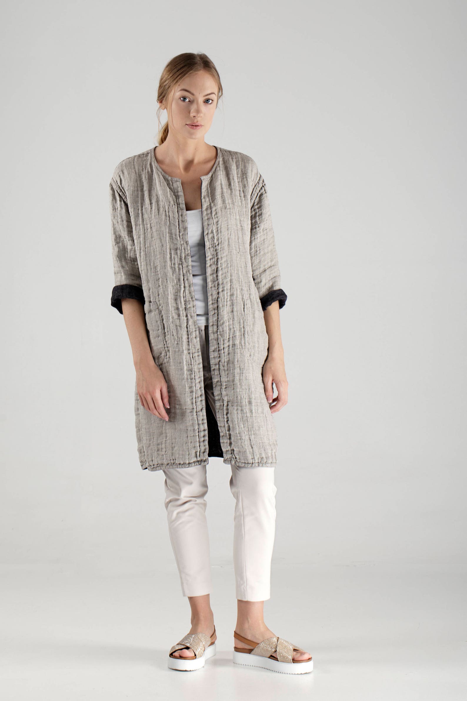 Long Linen Jacket / Black Linen Cardigan / Loose Linen Jacket | Etsy