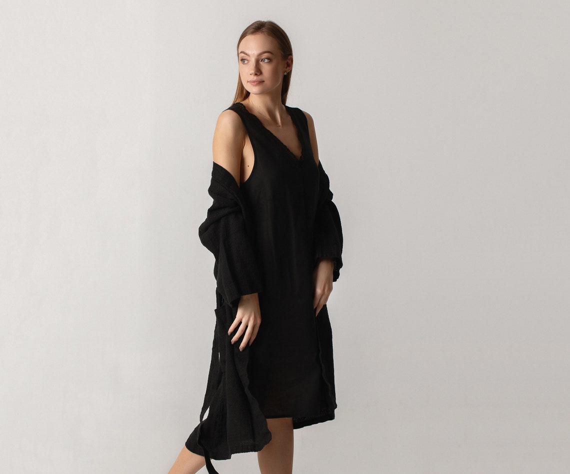 Natural Linen Nightgown Night Wear in Natural Linen Linen | Etsy