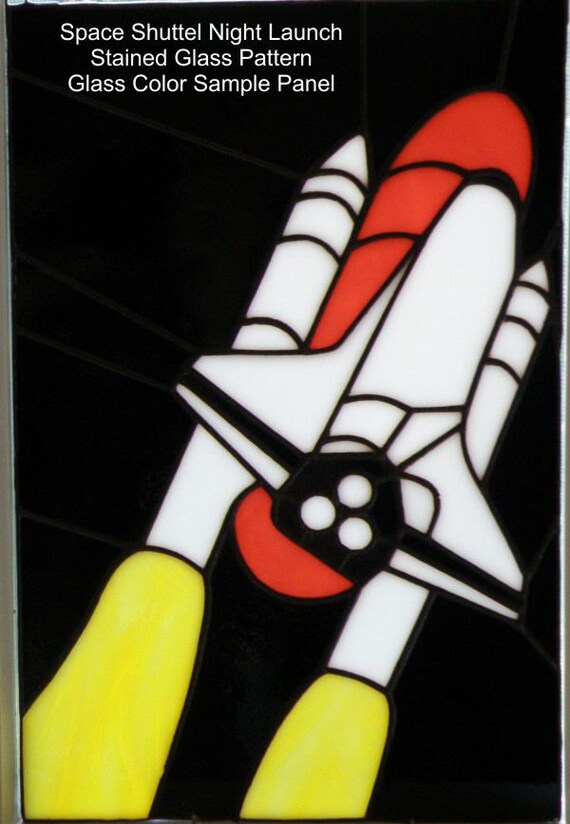 Space Shuttle Night Launch Stained Glass Pattern - Etsy