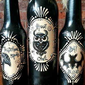 Hand Painted Magic Potion Bottles. Witch's Spell Bottles. - Etsy