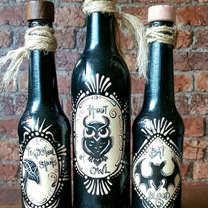 Hand Painted Magic Potion Bottles. Witch's Spell Bottles. - Etsy