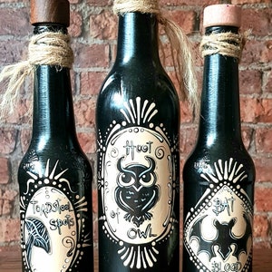 Hand Painted Magic Potion Bottles. Witch's Spell Bottles. - Etsy