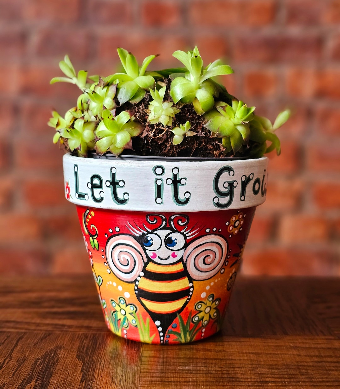 Hand Painted Terracotta Plant Pot. Spring / Summer Flower Pot. Plant ...