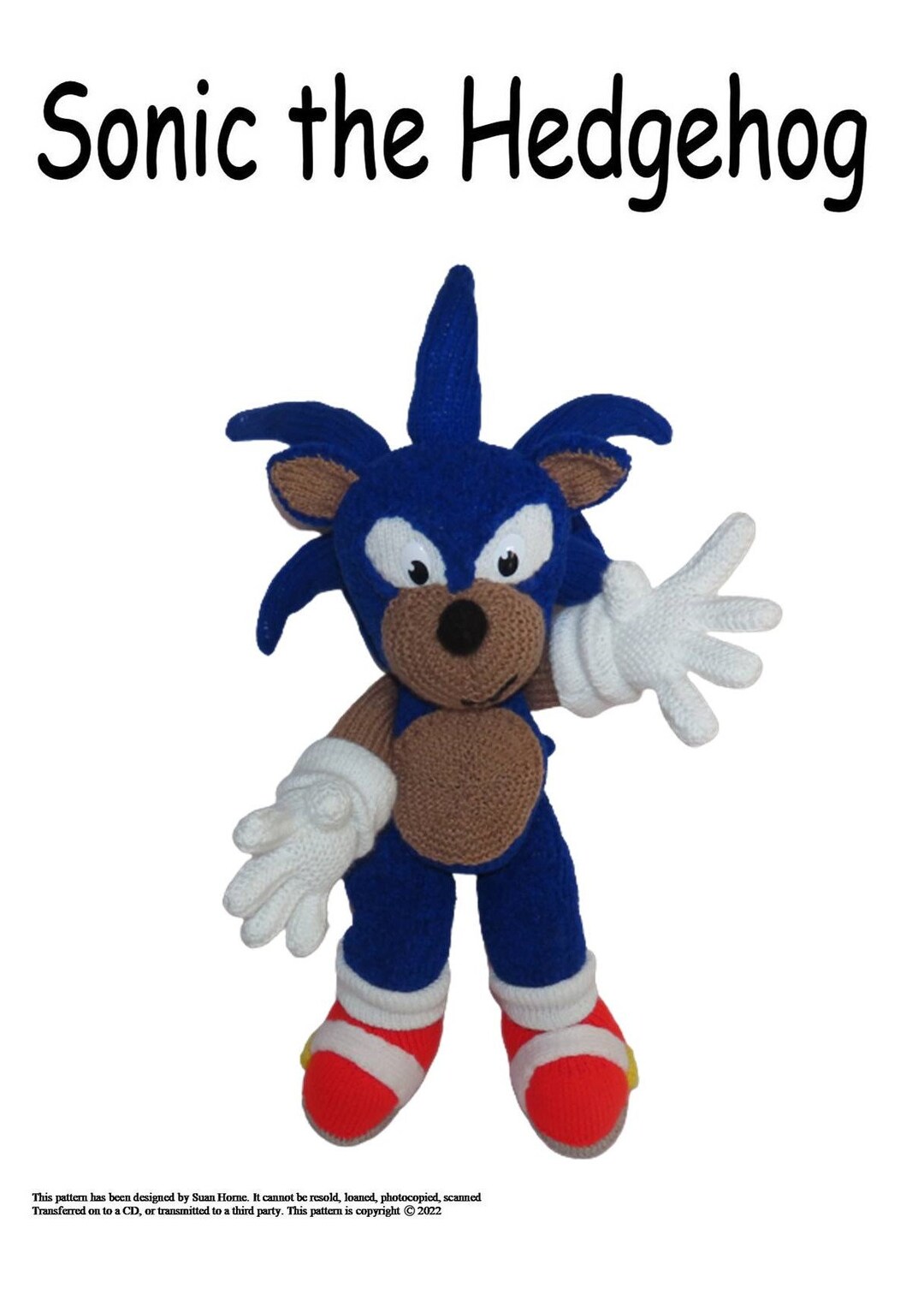 Sonic the Hedgehog Lookalike Knitting Pattern - Etsy UK