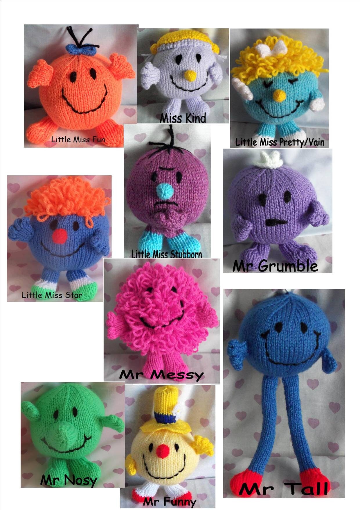 Mr Men Lookalike Knitting Patterns Series 3 - Etsy Ireland