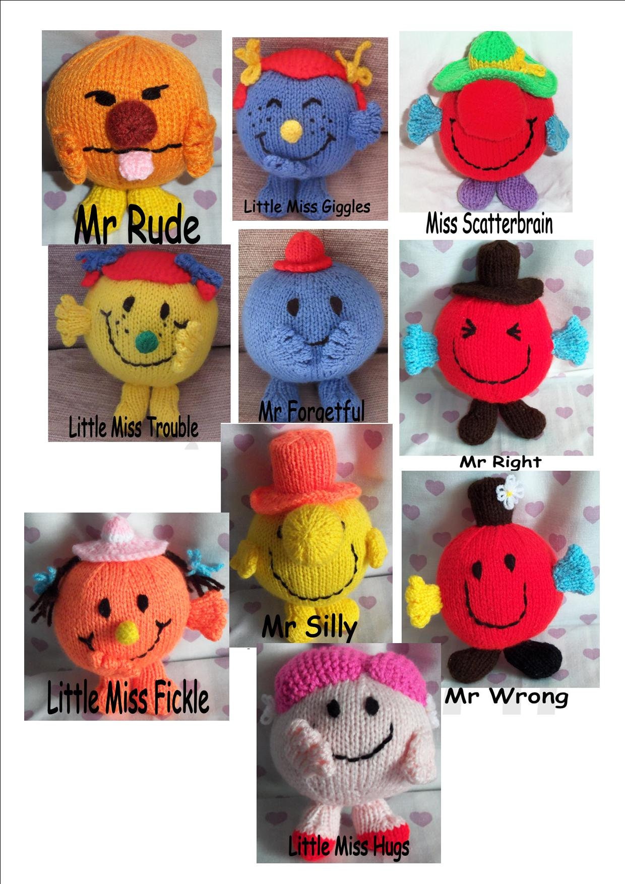 Mr Men Look Alike Knitting Patterns Series 2 - Etsy UK