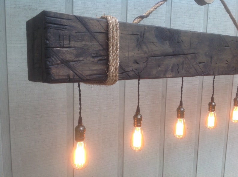 Rustic Barn Beam Ceiling Light - Etsy