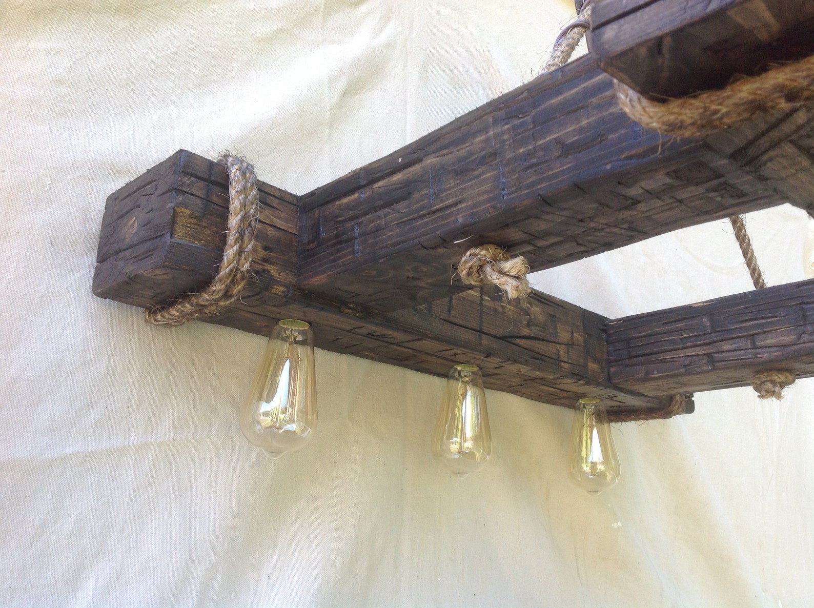 Country Style Barn Beam Rustic Light With Edison Bulbs - Etsy