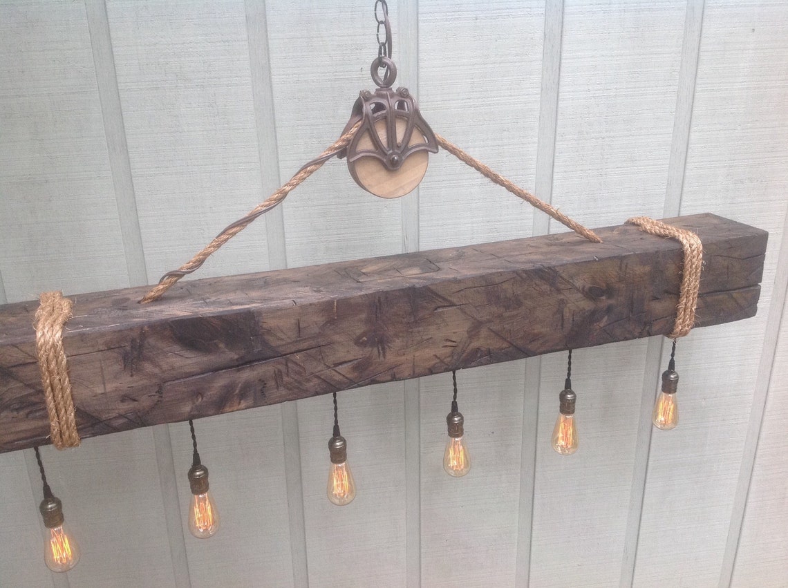 Rustic Barn Beam Ceiling Light - Etsy