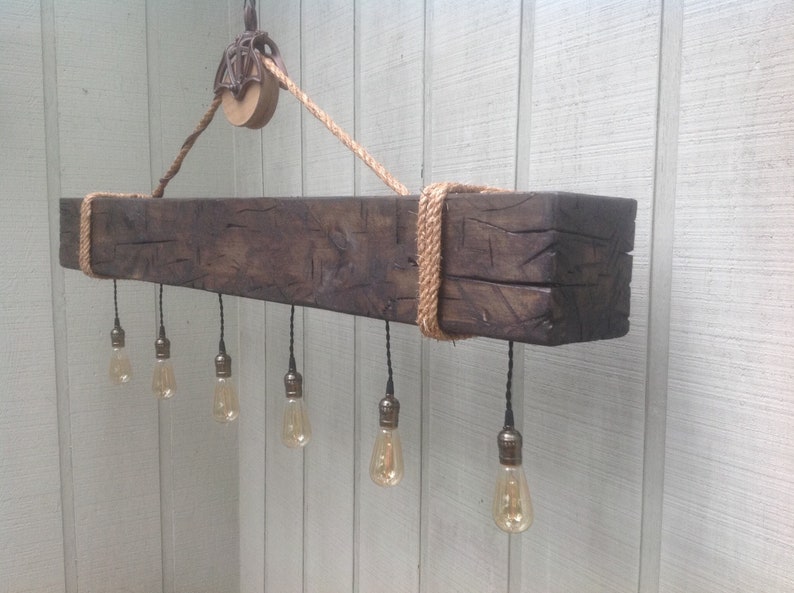 Rustic Barn Beam Ceiling Light - Etsy