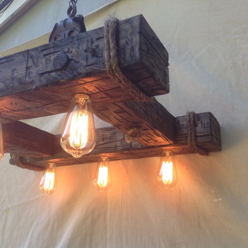 Country Style Barn Beam Rustic Light With Edison Bulbs - Etsy