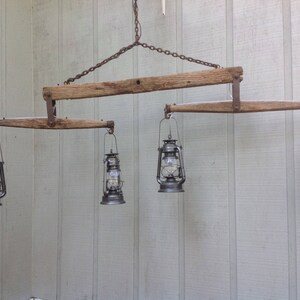 Rustic Antique Double Tree Yoke Hitch With LED Lanterns/mason Jars or ...