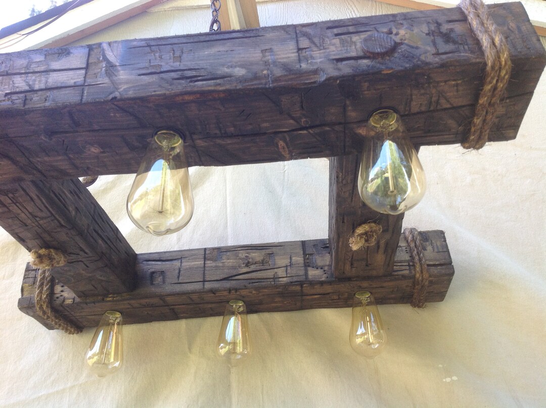 Country Style Barn Beam Rustic Light With Edison Bulbs - Etsy