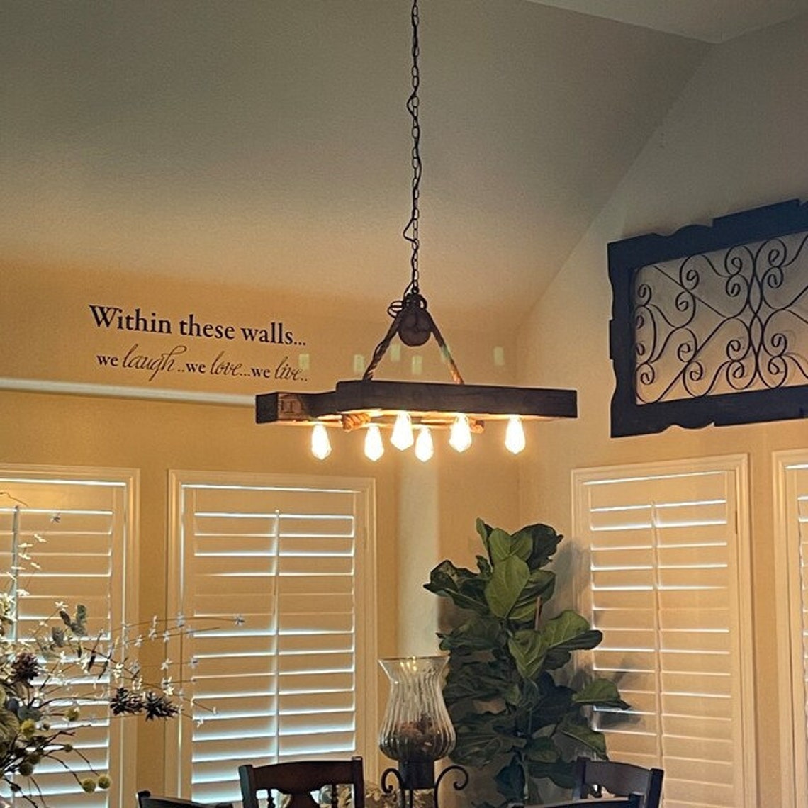 Country Style Barn Beam Rustic Light With Edison Bulbs - Etsy