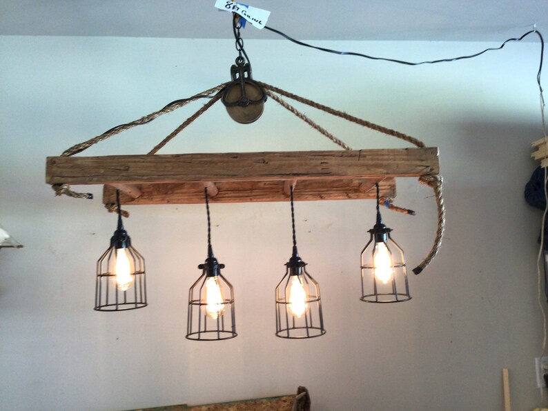 Country Style Barn Ladder With Authentic Rope Pulley and Cage | Etsy