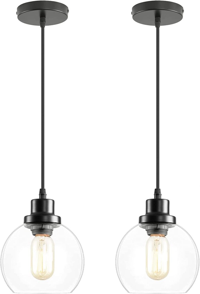 60” Barn Beam With Five Suspended Glass Globes - Etsy
