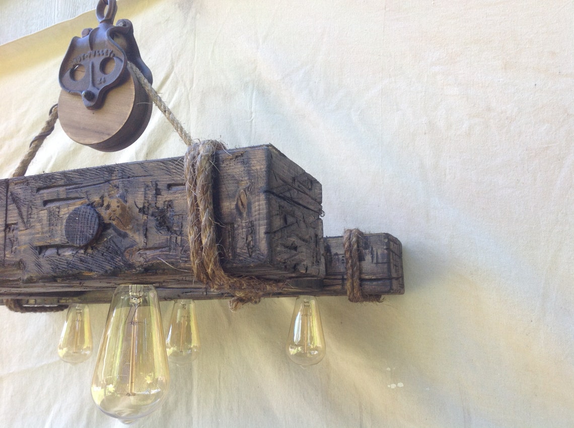 Country Style Barn Beam Rustic Light With Edison Bulbs - Etsy