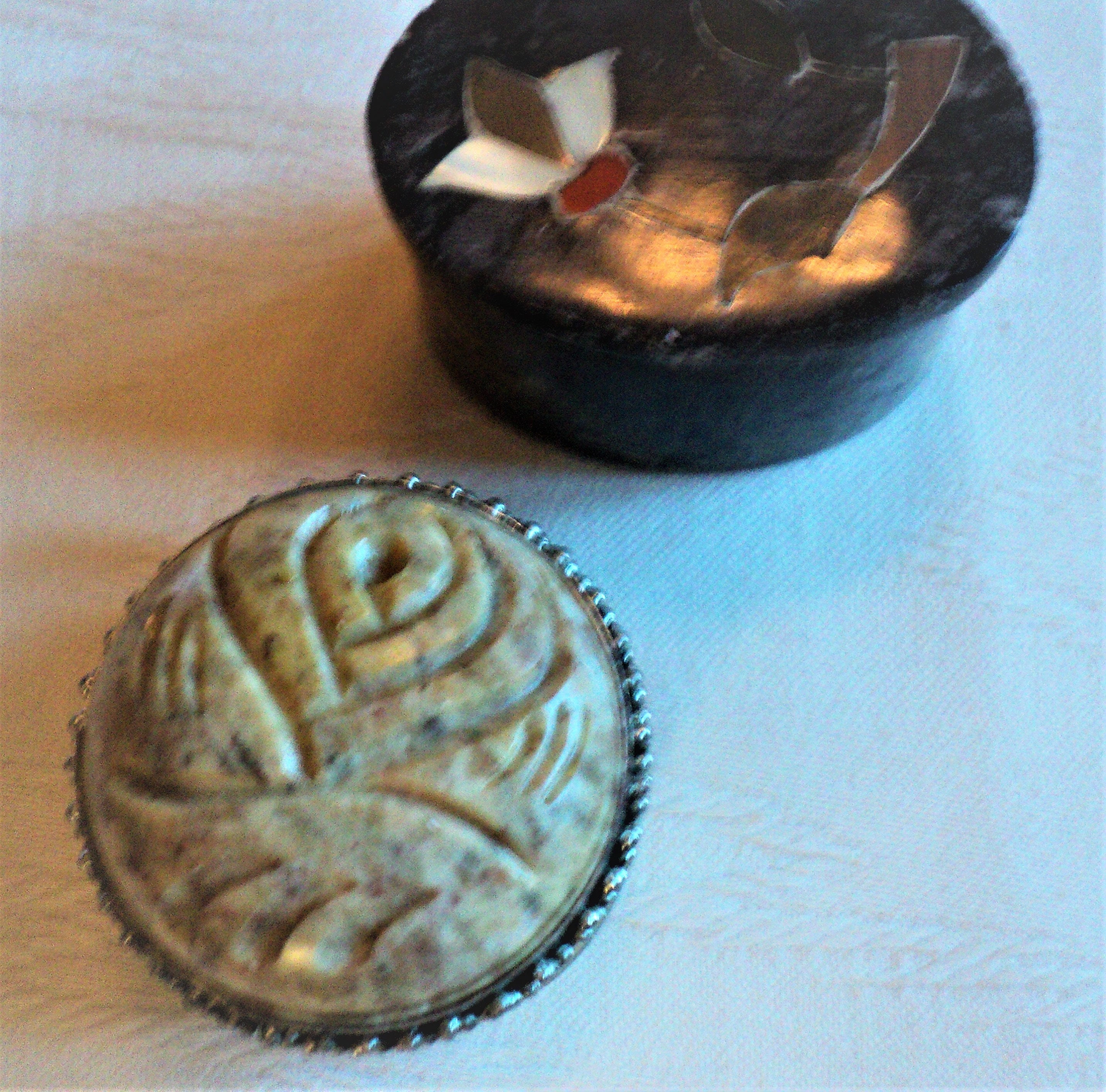 SOAPSTONE BOXES, LOTUS Flowers, Soapstone Dome, Nickel Silver With ...