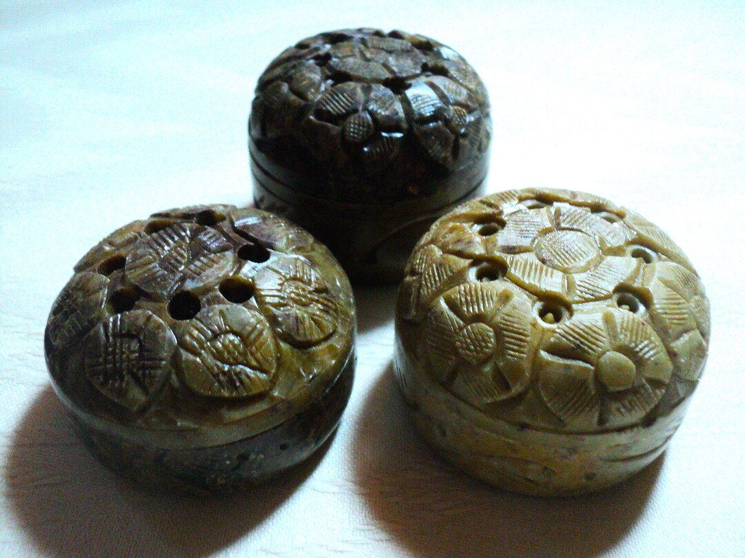 SOAPSTONE BOXES, 3 Piece Set, India, Hands of India, Honey Gamboge ...