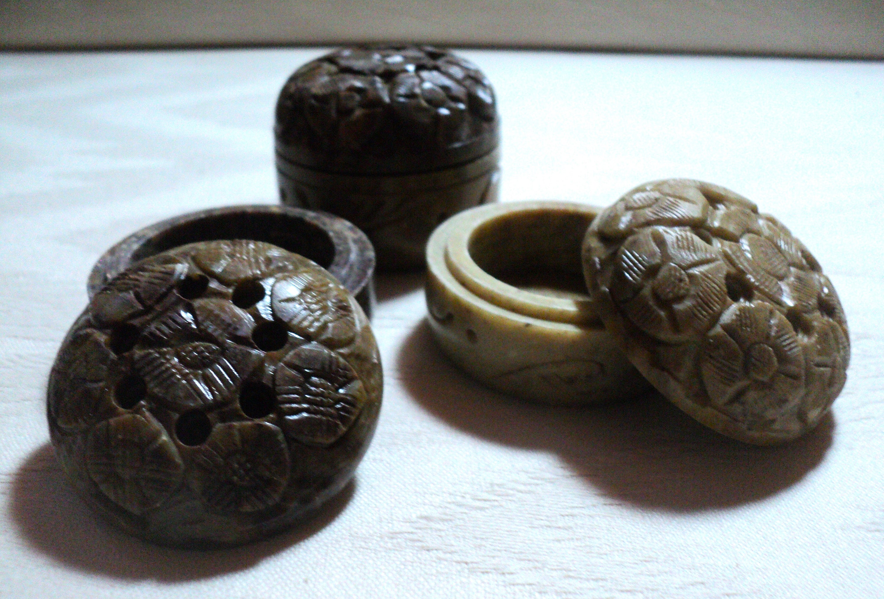 SOAPSTONE BOXES, 3 Piece Set, India, Hands of India, Honey Gamboge ...