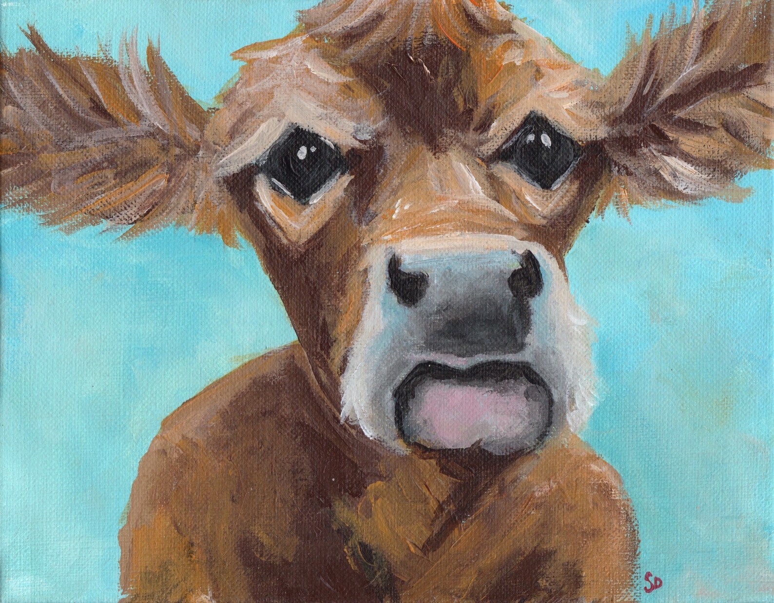 Milo the Cow ORIGINAL Acrylic Painting Farm Animal Series - Etsy