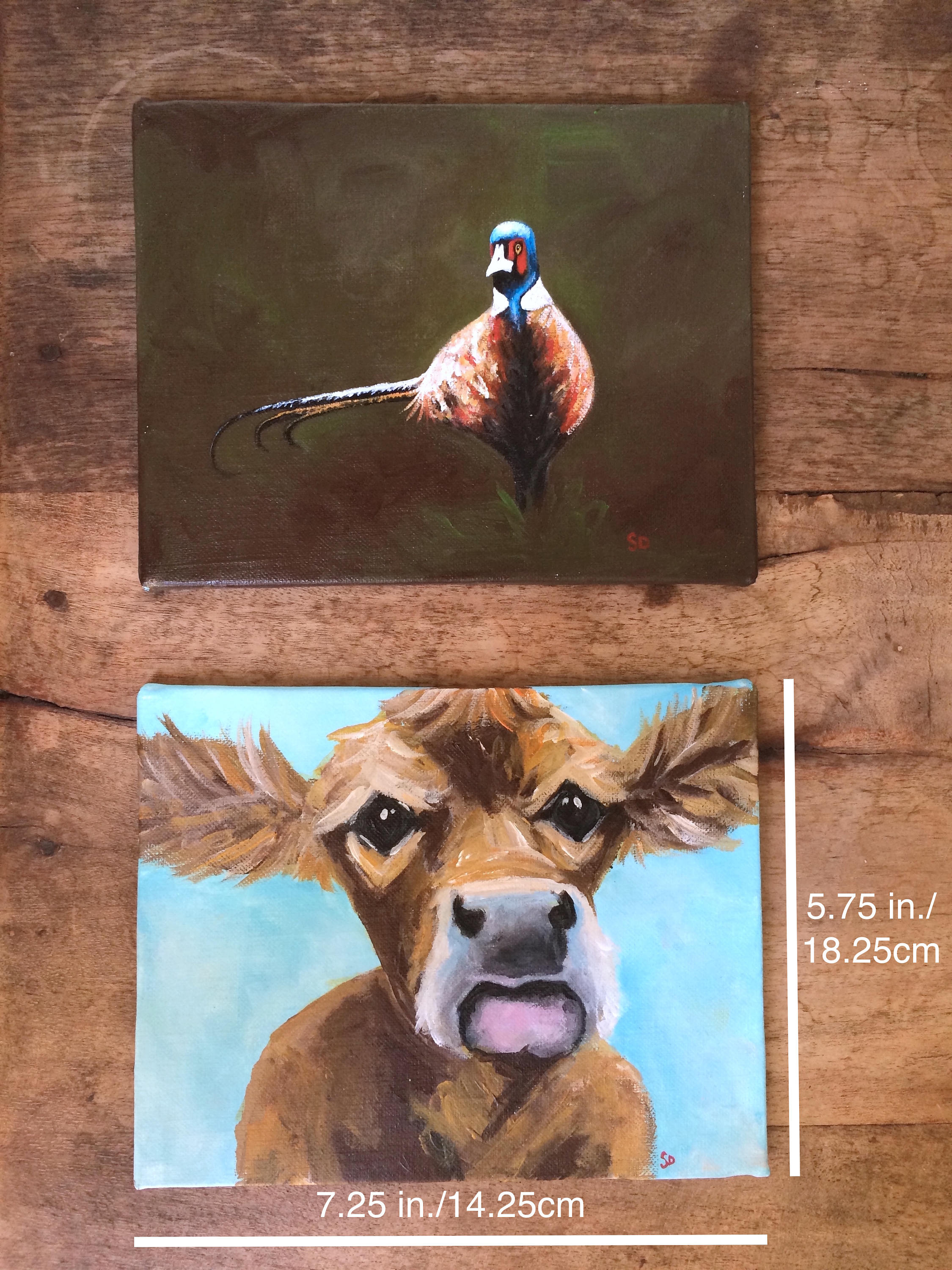 Milo the cow - ORIGINAL acrylic painting - Farm Animal Series - Etsy Polska