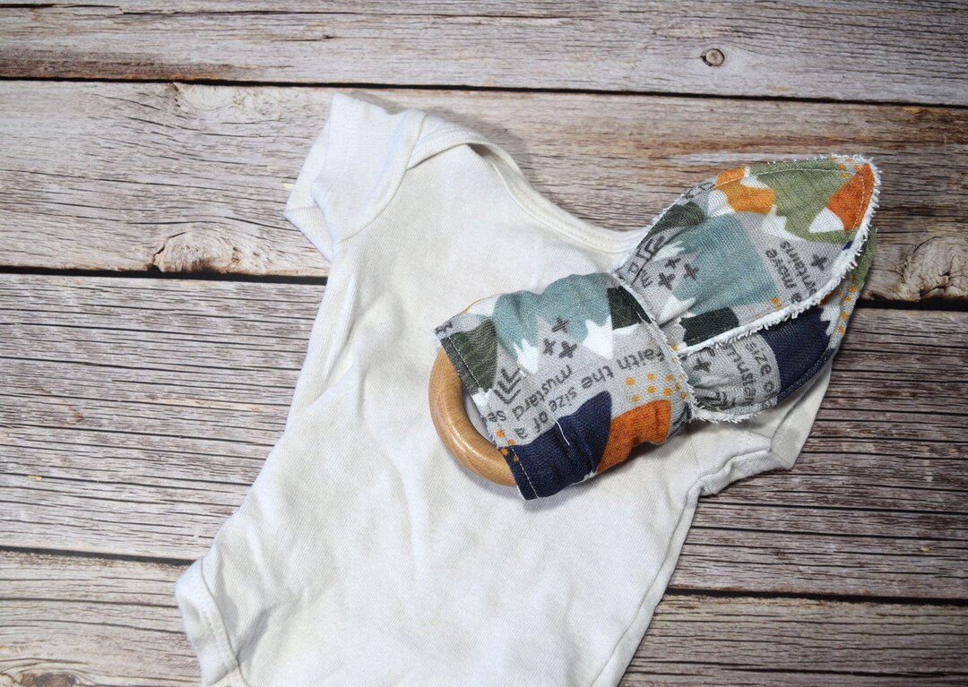 Catholic Bunny Ear Baby Teething Toy Faith Moves Mountains - Etsy