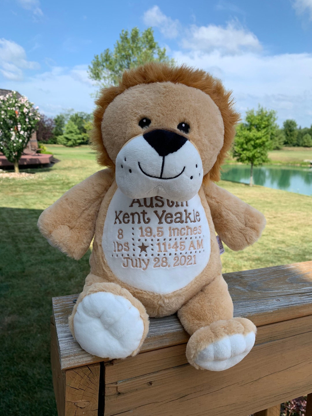 Lion Stuffed Animal - Personalized / Embroidered Plush Animal - Etsy