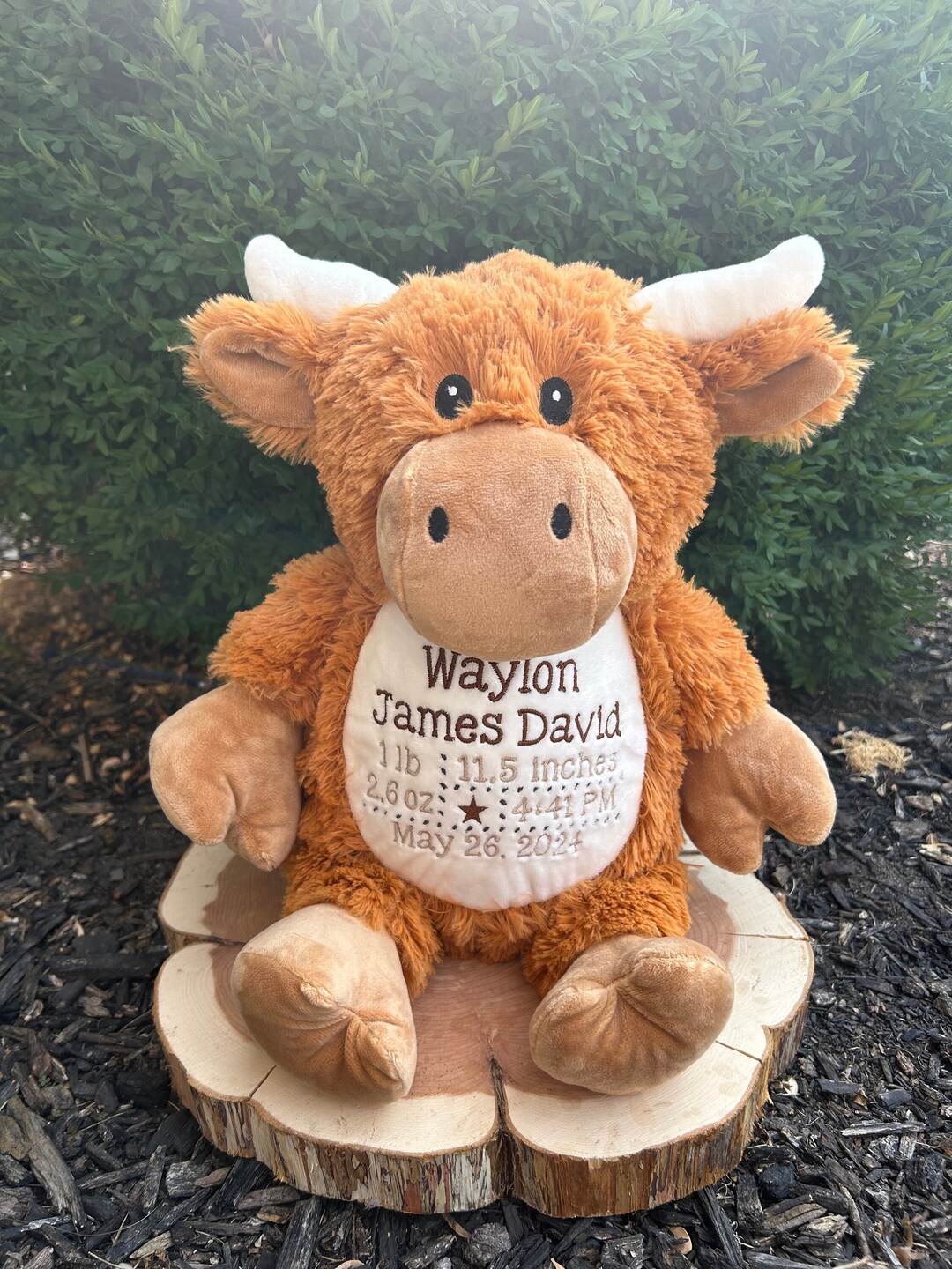 Highland Cow Stuffed Animal - Personalized / Embroidered Plush Animal ...
