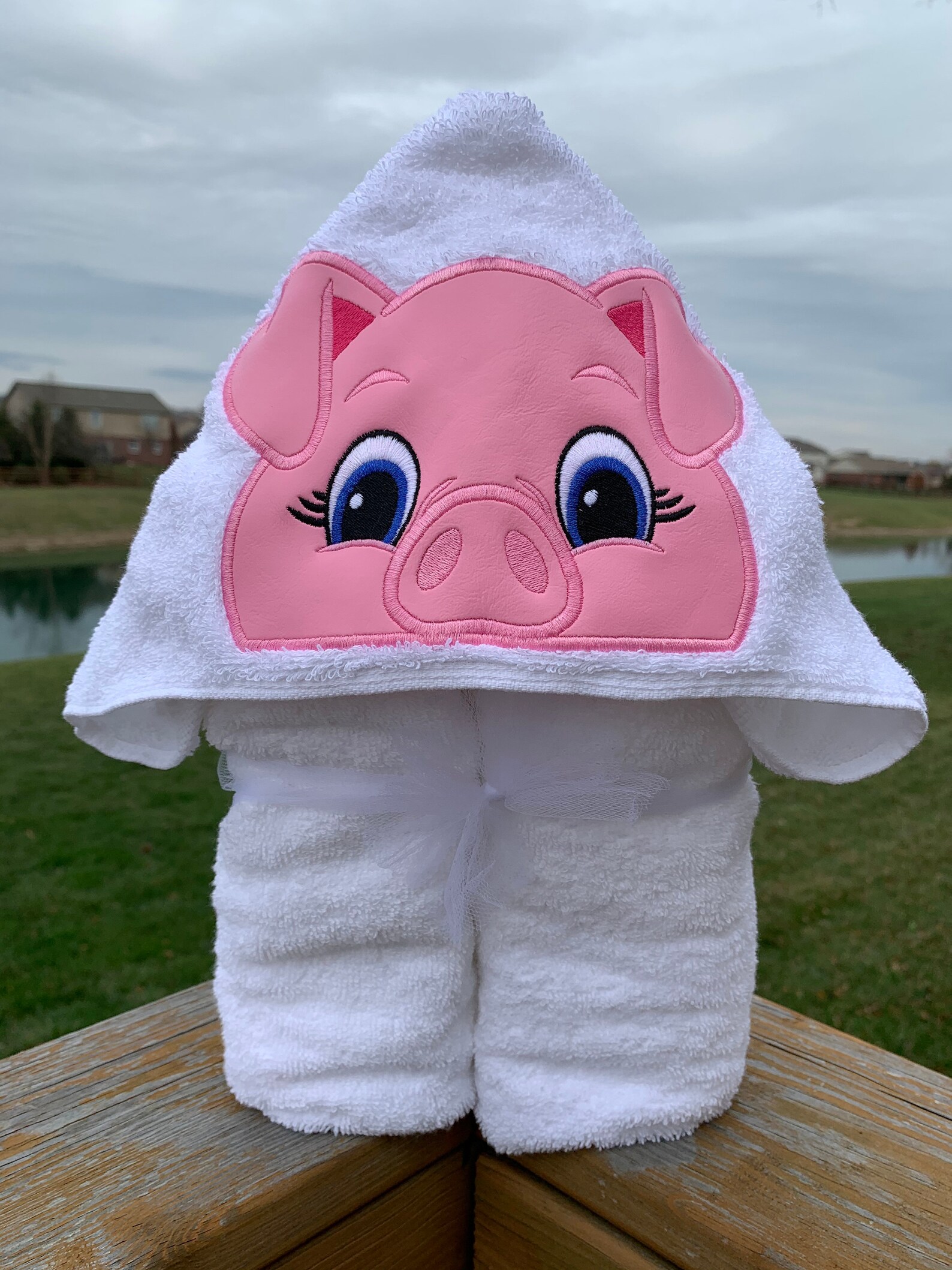 Pig Hooded Towel Embroidered Hooded Towel - Etsy
