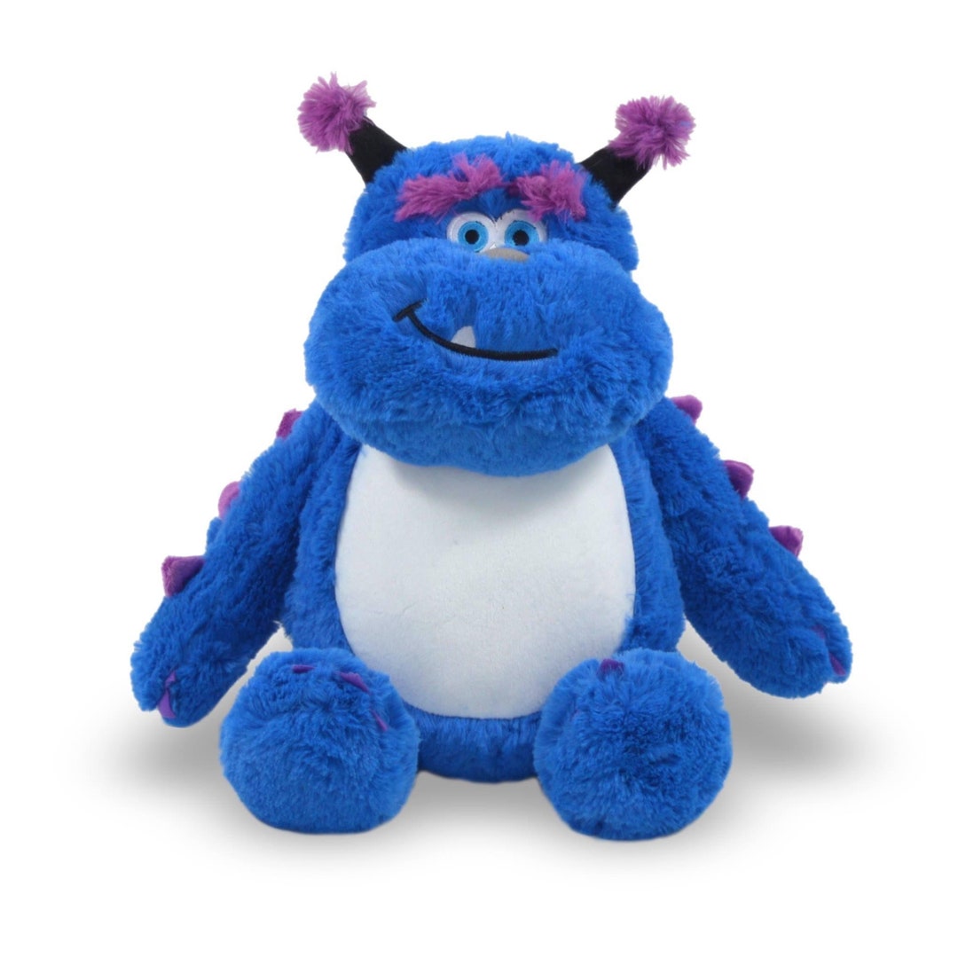 Blue Monster Stuffed Animal - Personalized / Embroidered Plush Animal ...