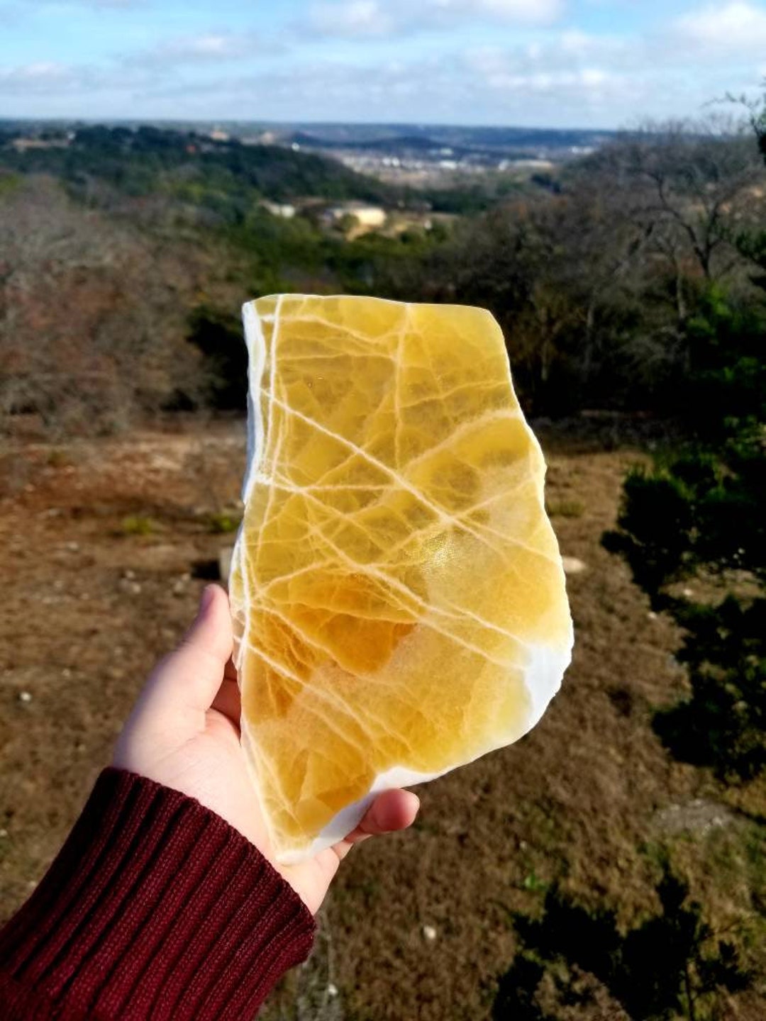 Medium Honeycomb Orange Calcite Slab - Etsy