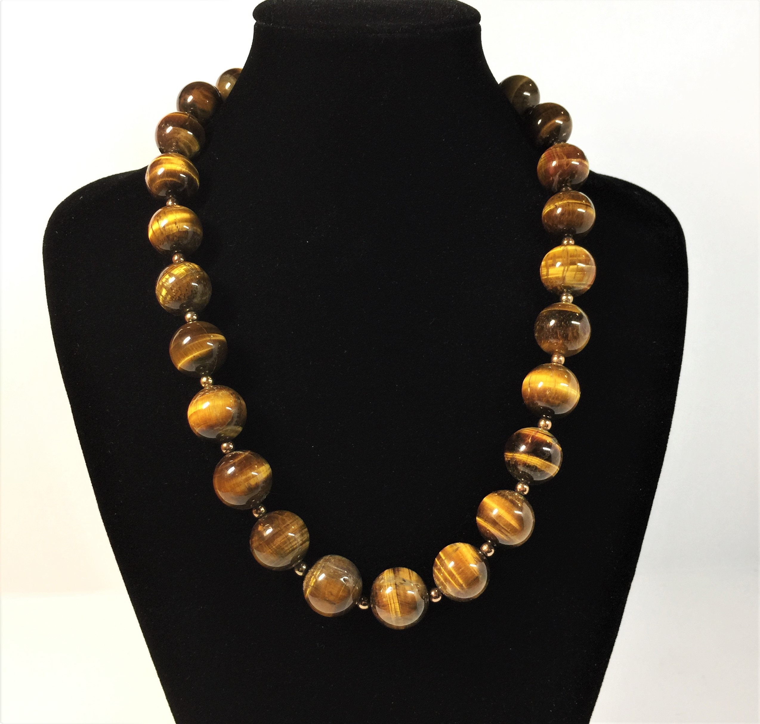 Tiger's eye necklace Gemstone necklace. larger yellow | Etsy