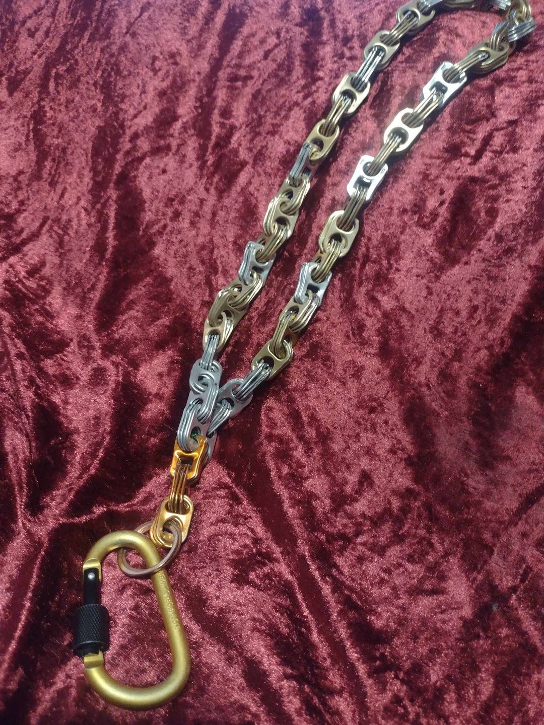 Unique Upcycled Chain: Simple Orange, Gold and Silvery - Etsy