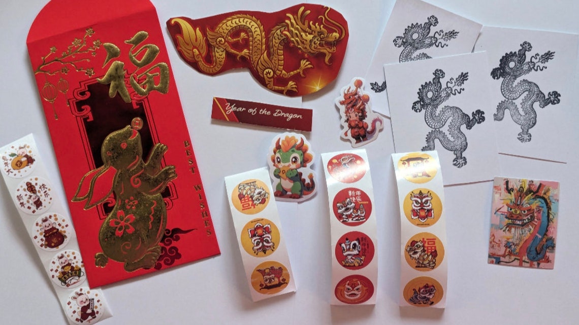 Chinese New Year and Asian Themed Set-dragon & Rabbit--17 Pieces - Etsy