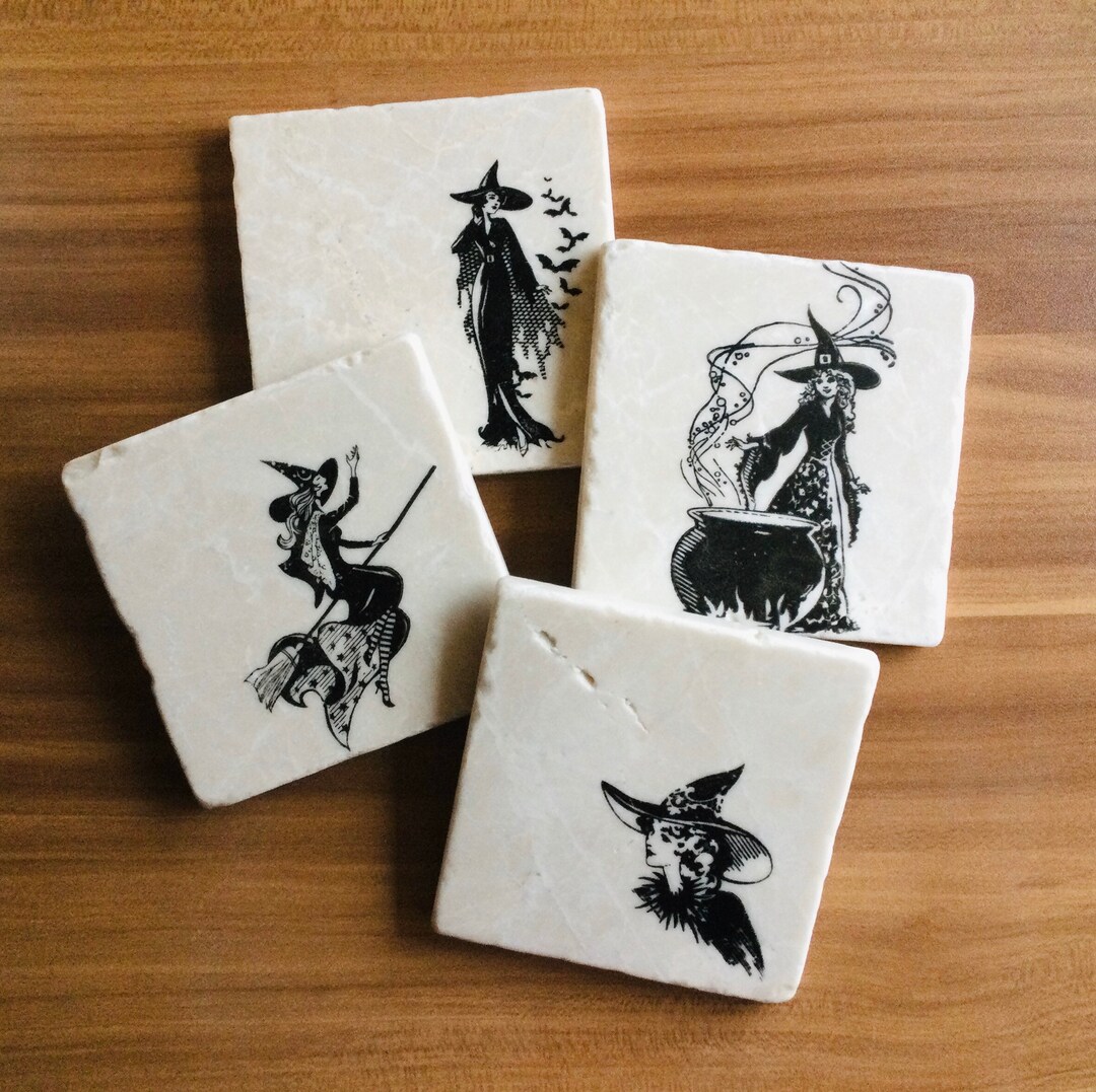 Witch Coasters ~ Halloween Coasters ~ Halloween Decorations ~ Autumn ...