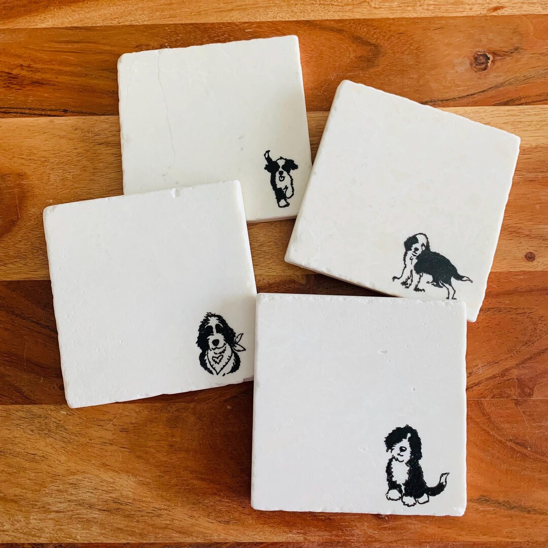 Sheepadoodle Coasters ~ Sheepadoodle Gift ~ Marble Coasters ...