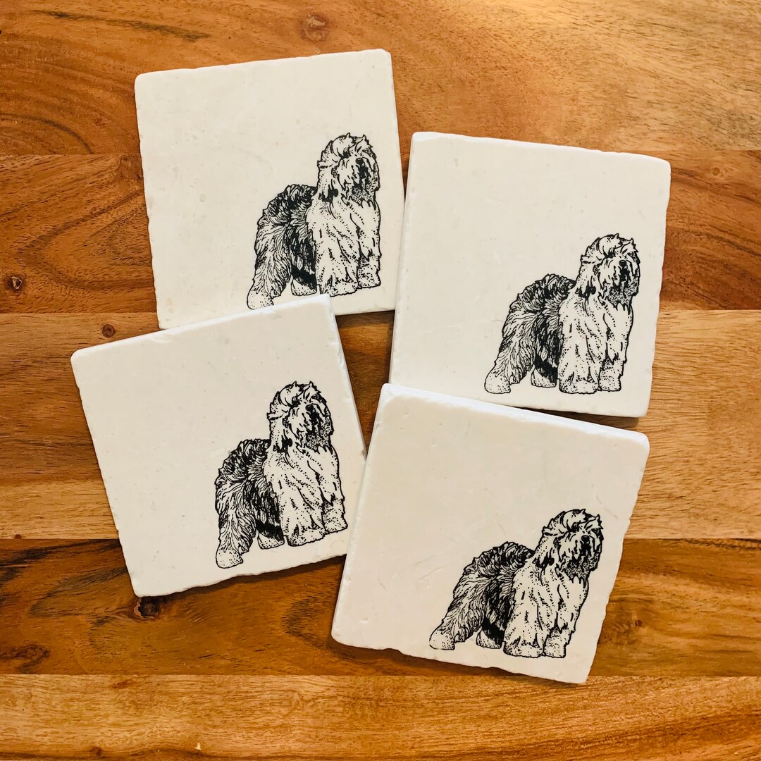 Old English Sheepdog Coaster ~ English Sheepdog Gift ~ Pet Coasters ...