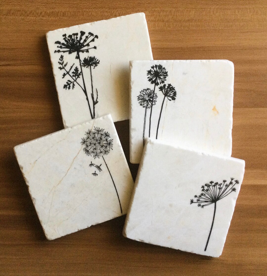 Wildflower Coasters Floral Coasters Flower Coasters Dandelion Coasters ...