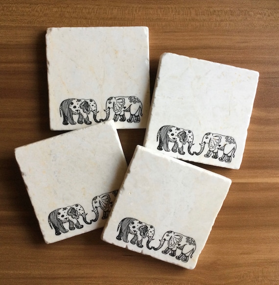 Home & Living Coasters Handmade Elephant shape with ethnic design tea ...