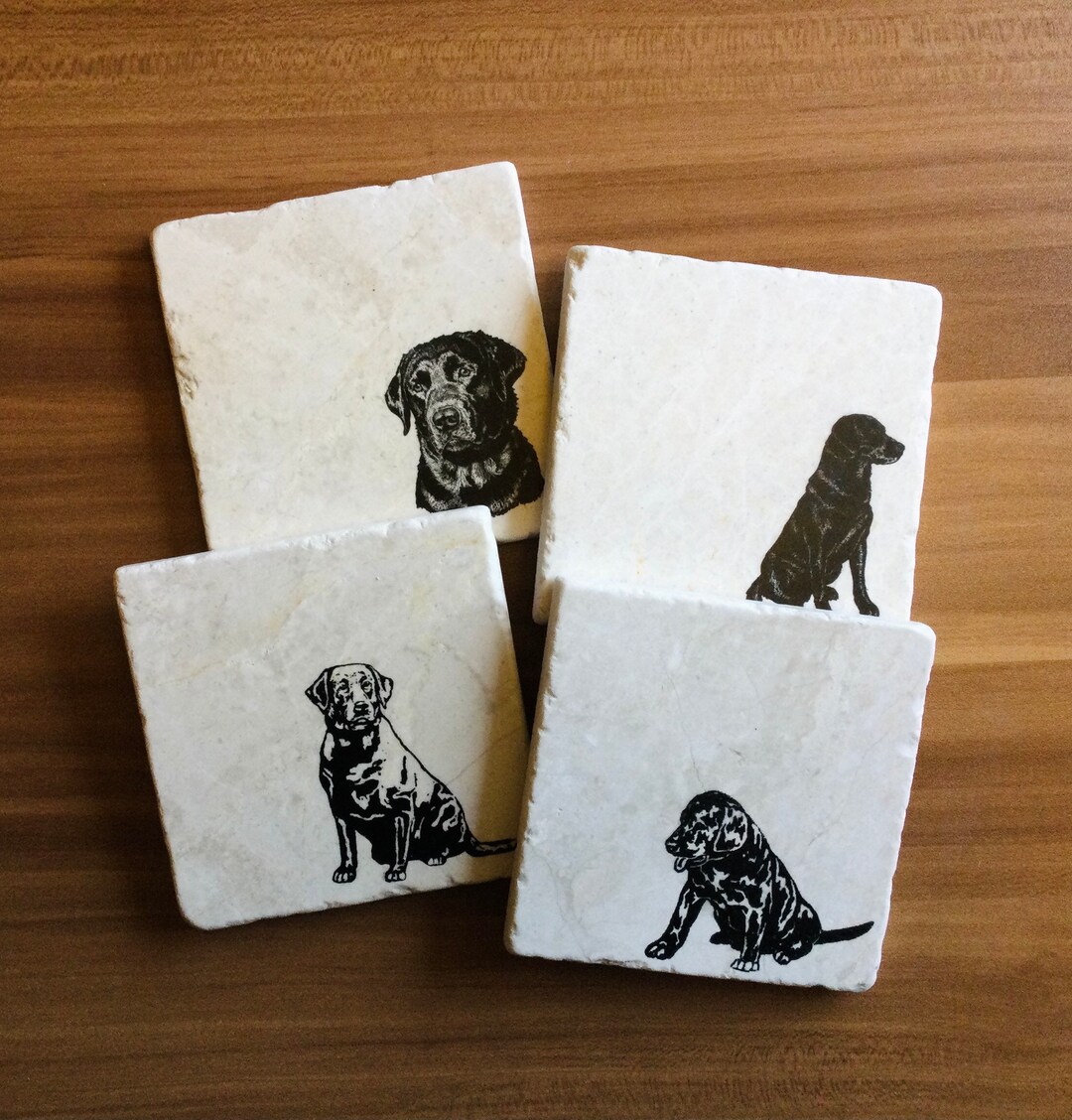 Black Labrador Retriever Coasters Marble Coasters Black Lab Dog Mom ...