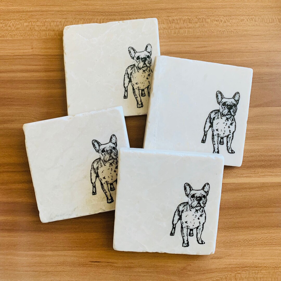 French Bulldog Coaster Set, Frenchie Lover, Frenchie Gift , Frenchie ...