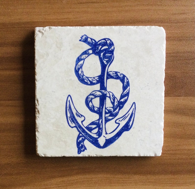 Anchor Coasters Nautical Coasters Stone Coasters Beach | Etsy